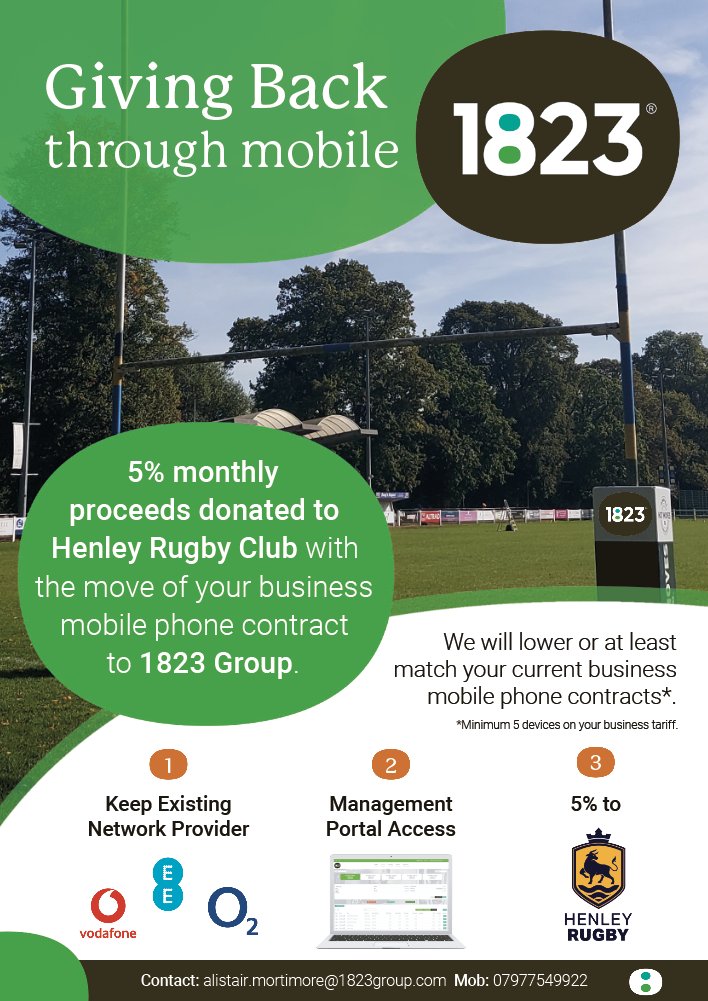 Henley RFC team up 1823 Group